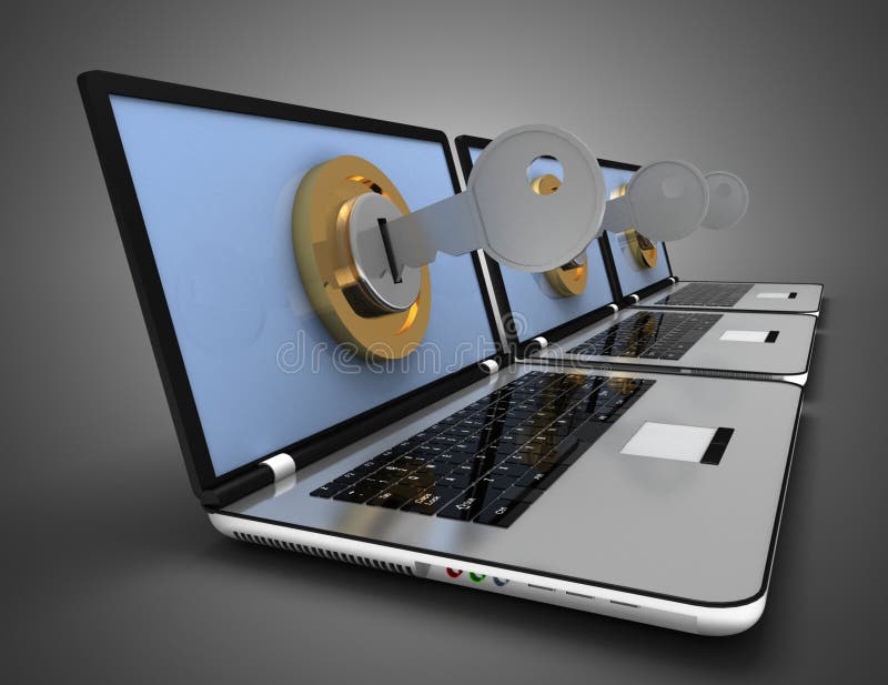Locked Computer Concept. 3d Rendered Illustration Stock Illustration ...
