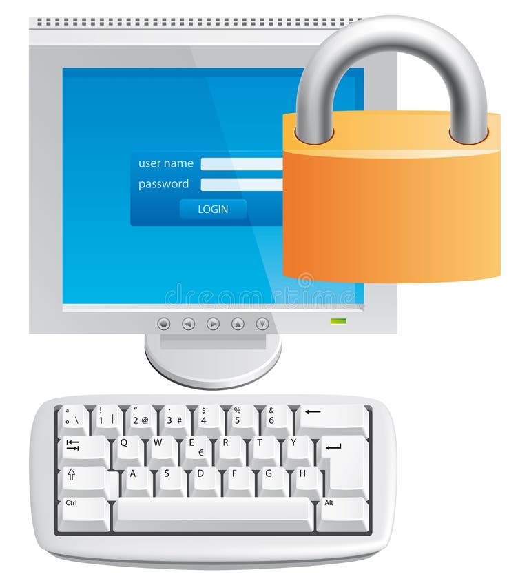 Locked Computer Monitor Stock Illustrations – 881 Locked Computer ...