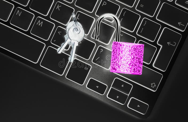 Locked Computer Safe from Virus or Malware Attack. Laptop Computer ...