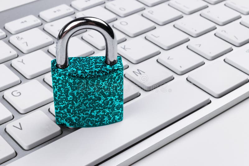 Locked Computer Safe from Virus or Malware Attack. Laptop Computer ...