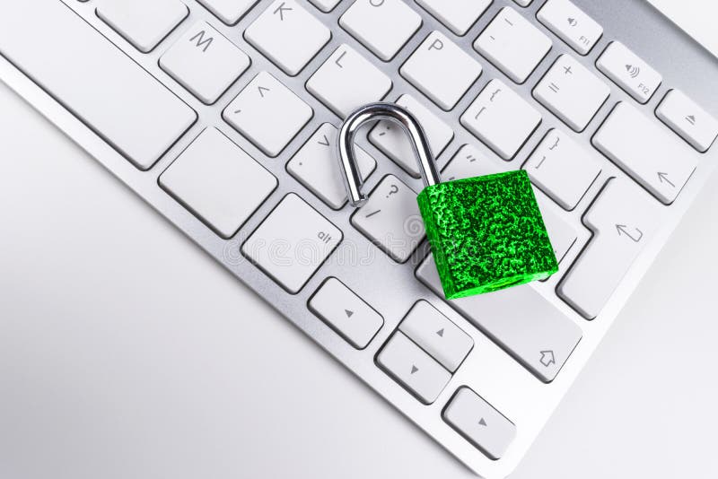 Locked Computer Safe from Virus or Malware Attack. Laptop Computer ...