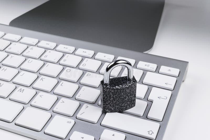 Locked Computer Safe from Virus or Malware Attack. Laptop Computer ...