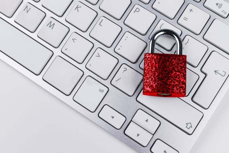 Locked Computer Safe from Virus or Malware Attack. Laptop Computer ...