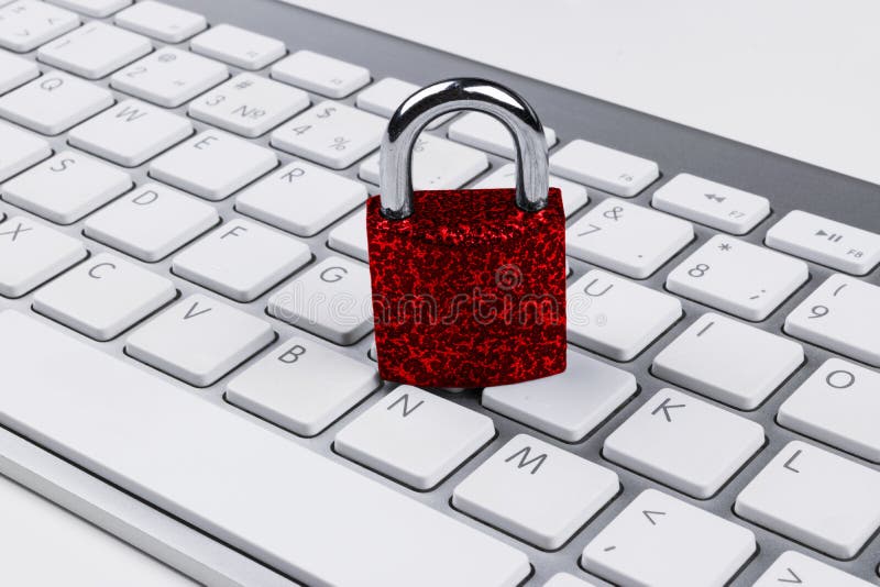 Locked Computer Safe from Virus or Malware Attack. Laptop Computer ...