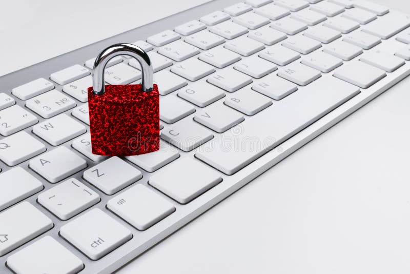 Locked Computer Safe from Virus or Malware Attack. Laptop Computer ...