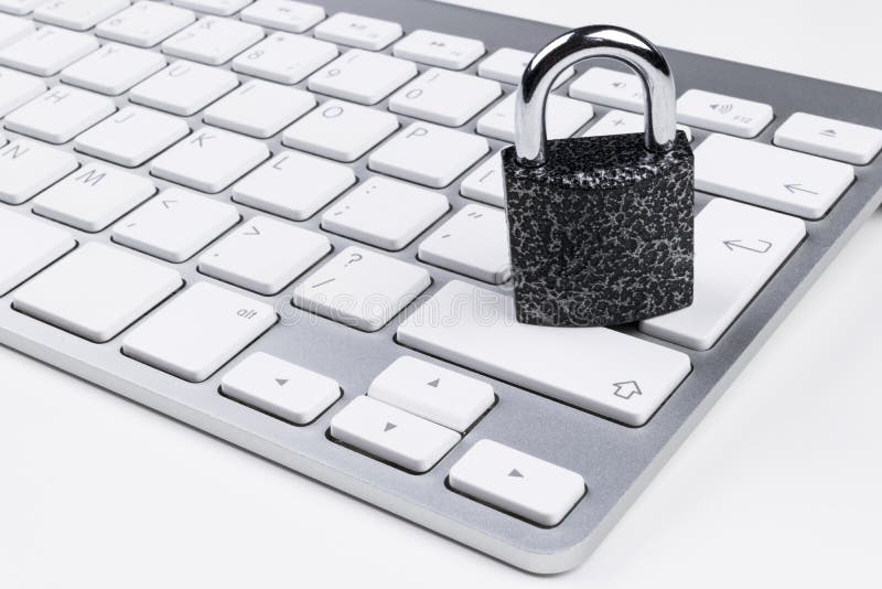 Locked Computer Safe from Virus or Malware Attack. Laptop Computer ...