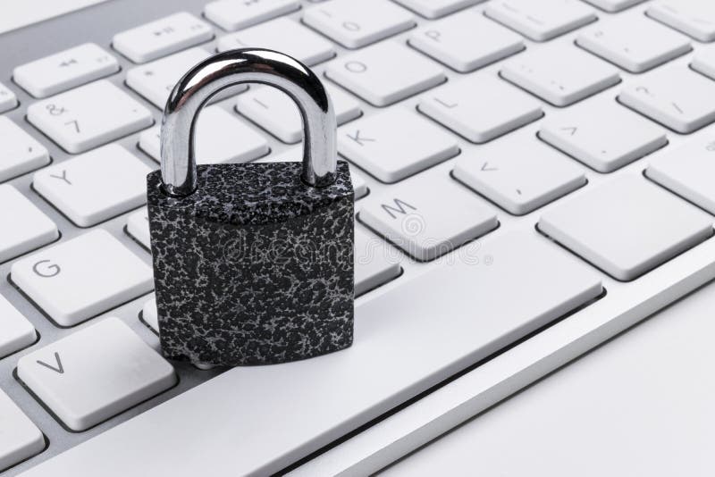 Locked Computer Safe from Virus or Malware Attack. Laptop Computer ...