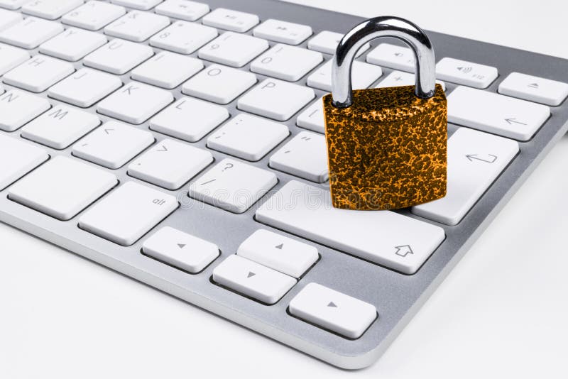 Locked Computer Safe from Virus or Malware Attack. Laptop Computer ...