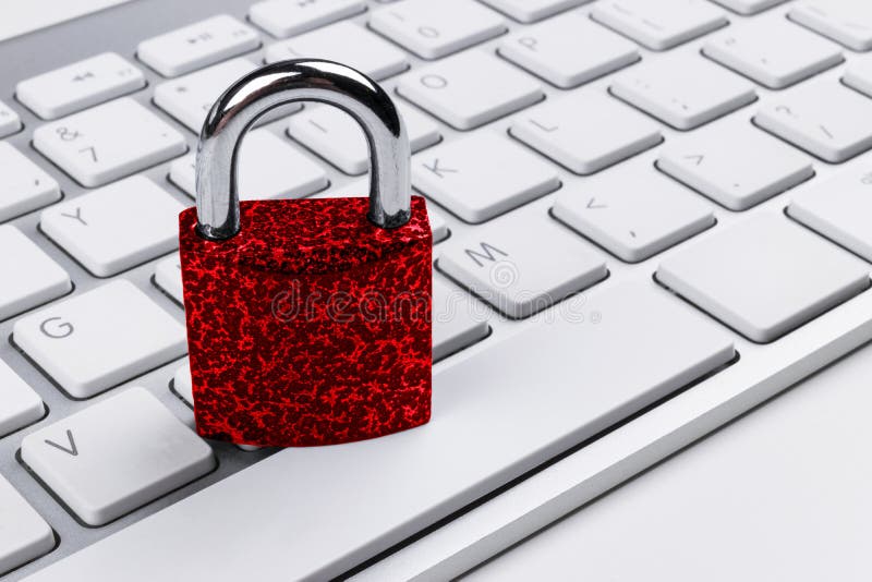 Locked Computer Safe from Virus or Malware Attack. Laptop Computer ...