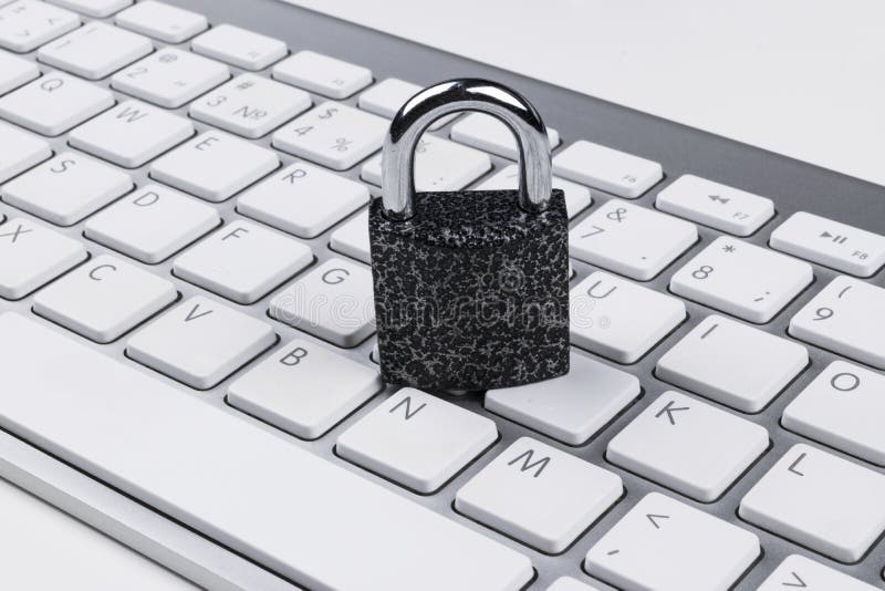 Locked Computer Safe from Virus or Malware Attack. Laptop Computer ...