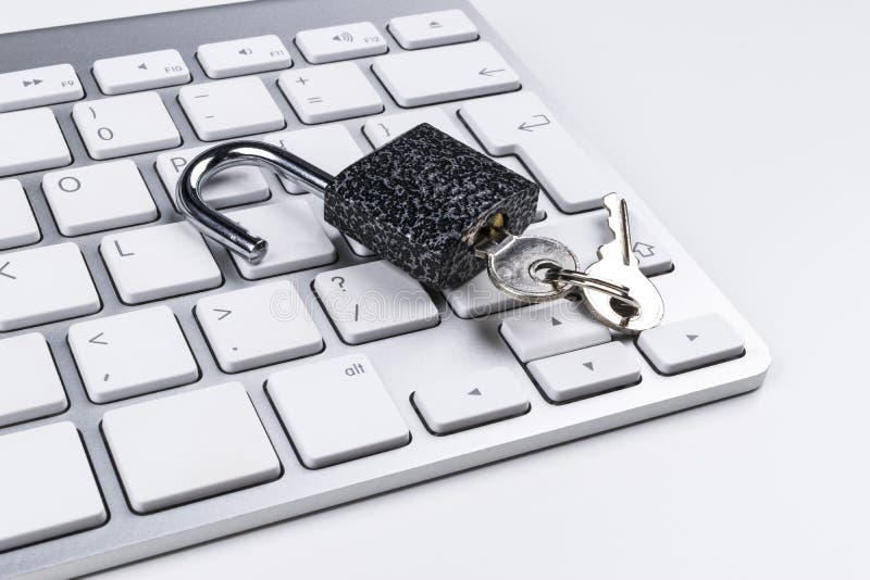 Locked Computer Safe from Virus or Malware Attack. Laptop Computer ...