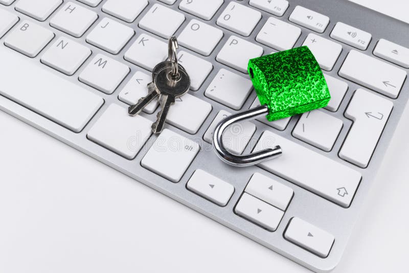 Locked Computer Safe from Virus or Malware Attack. Laptop Computer ...