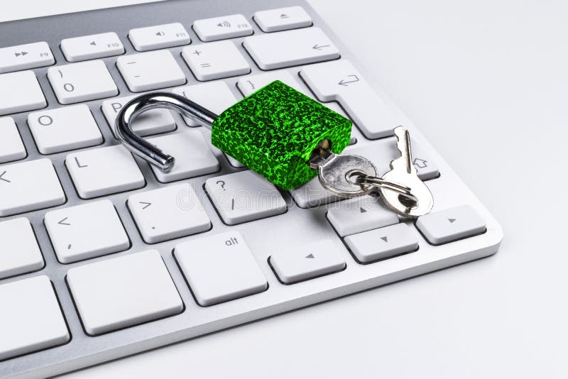 Locked Computer Safe from Virus or Malware Attack. Laptop Computer ...