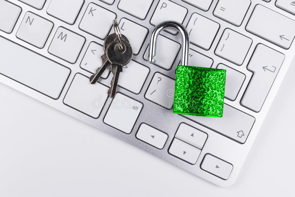Locked Computer Safe from Virus or Malware Attack. Laptop Computer ...