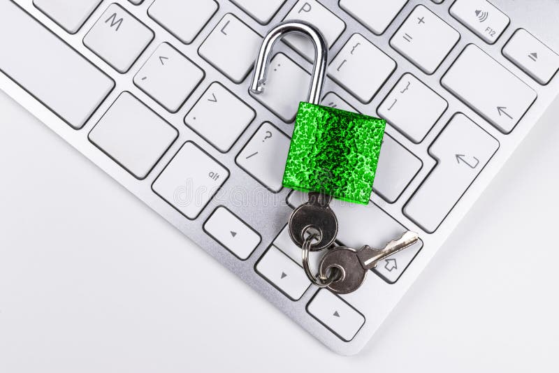 Locked Computer Safe from Virus or Malware Attack. Laptop Computer ...