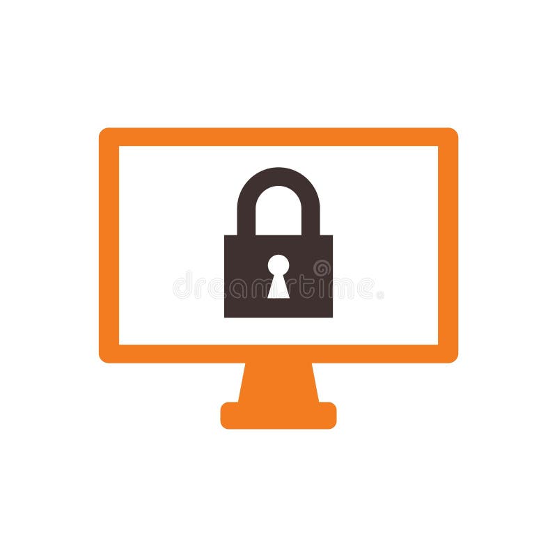 Locked Computer Screen. Vector Illustration Decorative Design Stock ...