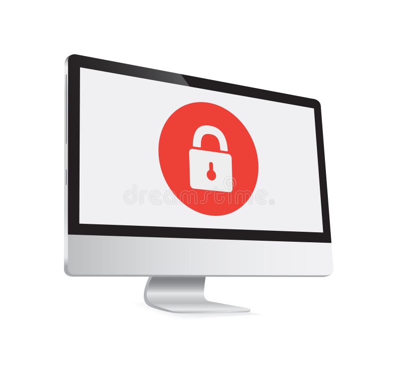 Locked Computer Vector stock vector. Illustration of computer - 197118386