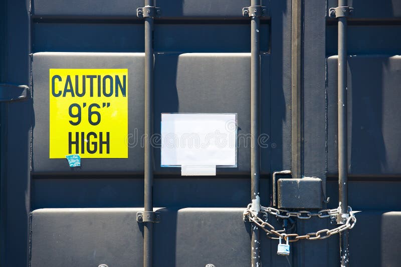 Locked Container Door with Chain Stock Image - Image of chains ...