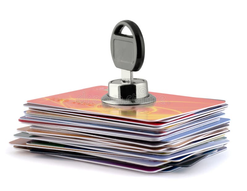 Locked credit cards stock image. Image of isolated, metal - 31291985