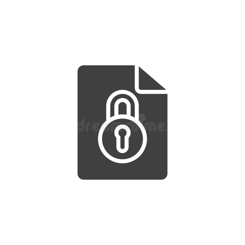 Locked Document Icon, Outline Style Stock Vector - Illustration of file ...