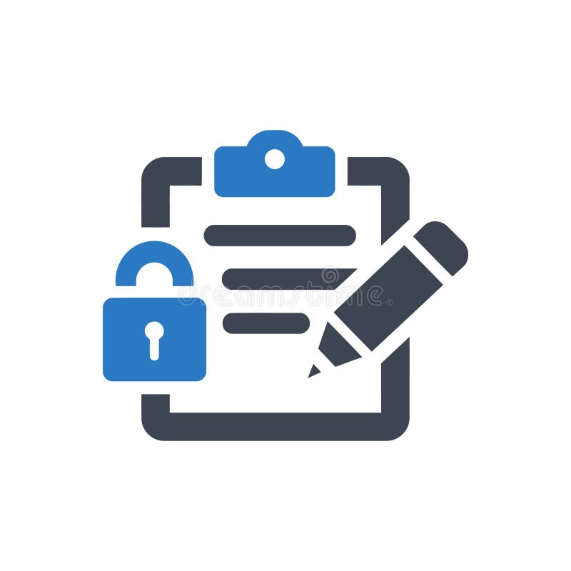 Locked Document Icon stock vector. Illustration of writing - 361702258