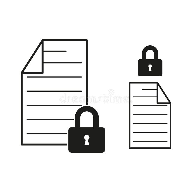 Locked Document Icon. Paper with Padlock. Privacy Protection Symbol ... Locked Document Icon. Paper with Padlock. Privacy Protection Symbol ...