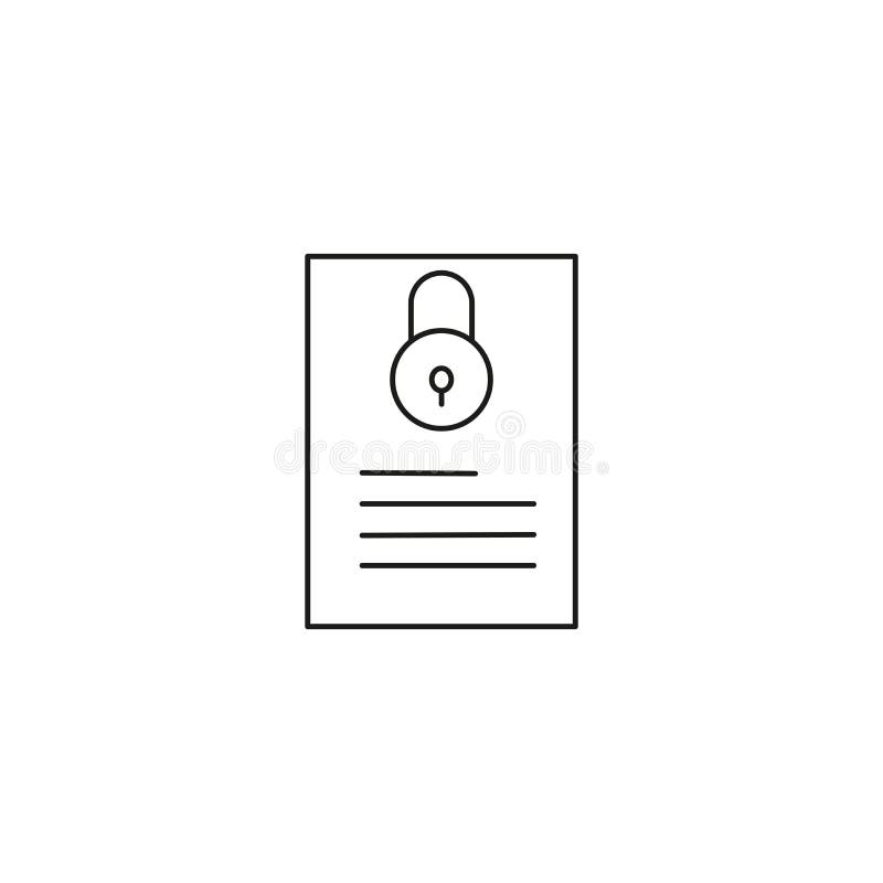 Locked document icon stock illustration. Illustration of execution ...