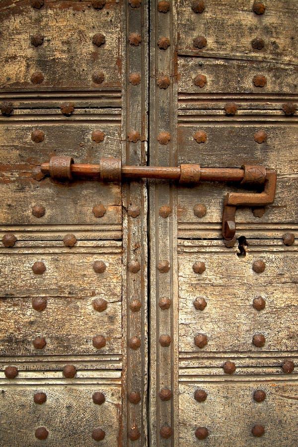 Locked door stock image. Image of shut, gate, secure, wooden - 1617613