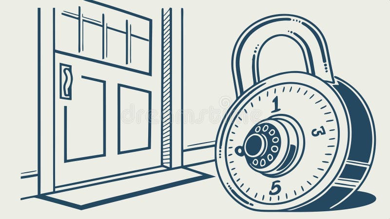 Locked Door with Dial Lock, Security and Privacy Concept, Safety ...
