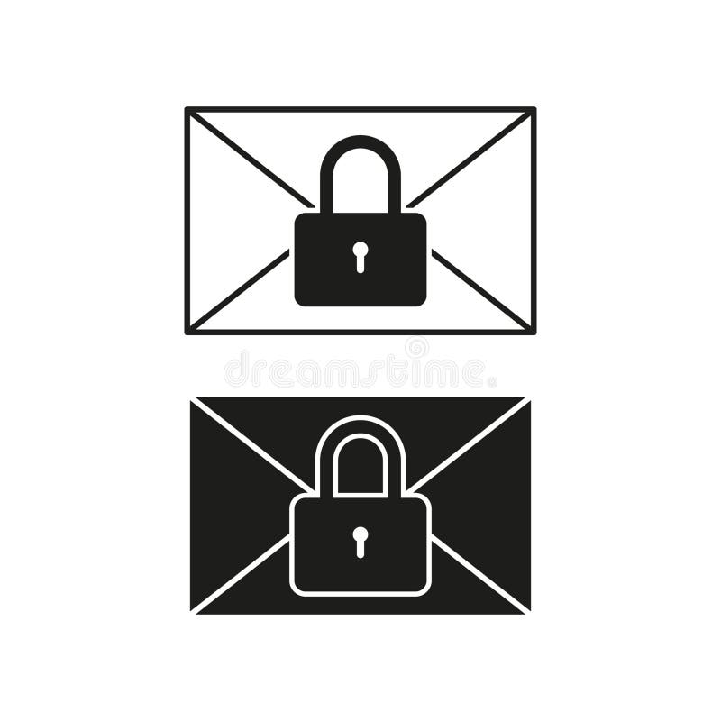 Locked Envelope Icon. Mail Security Symbol. Privacy Protection Icon ...