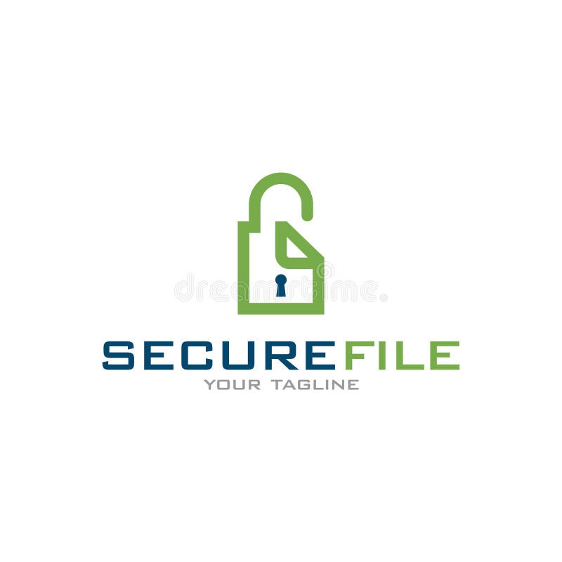 Locked File Logo Icon, Secured Folder Logo Stock Vector - Illustration ...