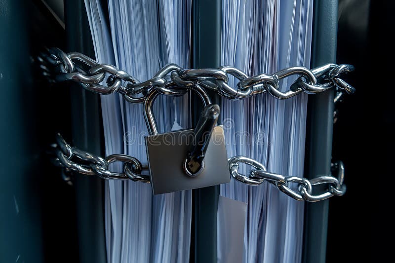 Locked Files, Security and Data Protection Stock Illustration ...