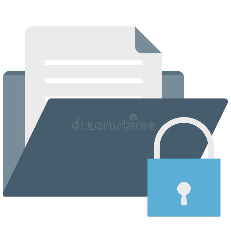 Locked Folder Color Isolated Vector Icon that Easily Can Be Modified ...