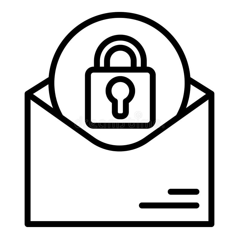 Locked Folder Icon, Outline Style Stock Vector - Illustration of locked ...