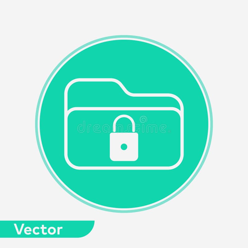 Locked Folder Vector Icon Sign Symbol Stock Vector - Illustration of ...