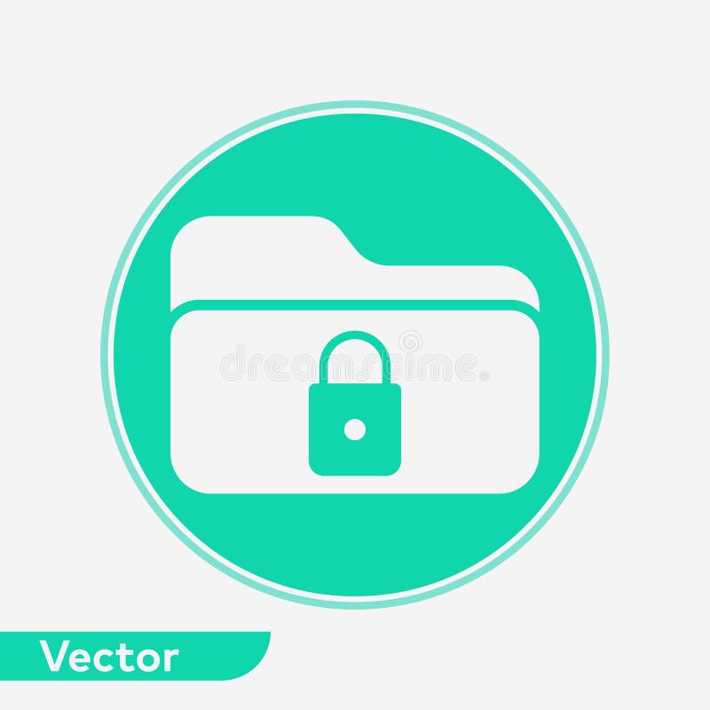 Locked Folder Vector Icon Sign Symbol Stock Illustration - Illustration ...