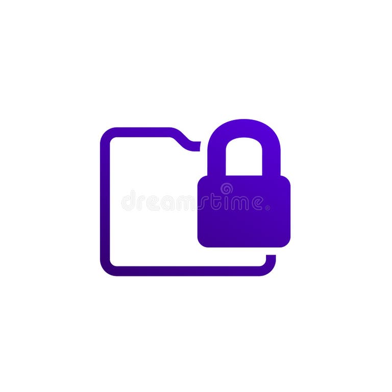 Locked Folder Icon, Vector Pictogram Stock Vector - Illustration of ...