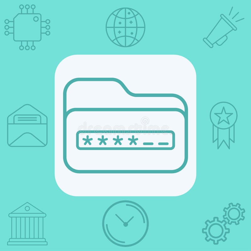 Locked Folder Vector Icon Sign Symbol Stock Illustration - Illustration ...