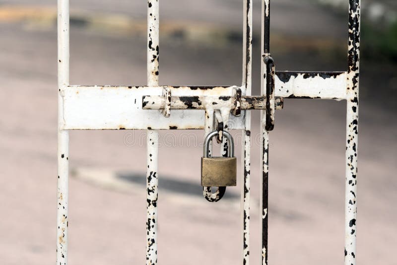 Locked gate detail stock image. Image of closeup, metal - 23535361