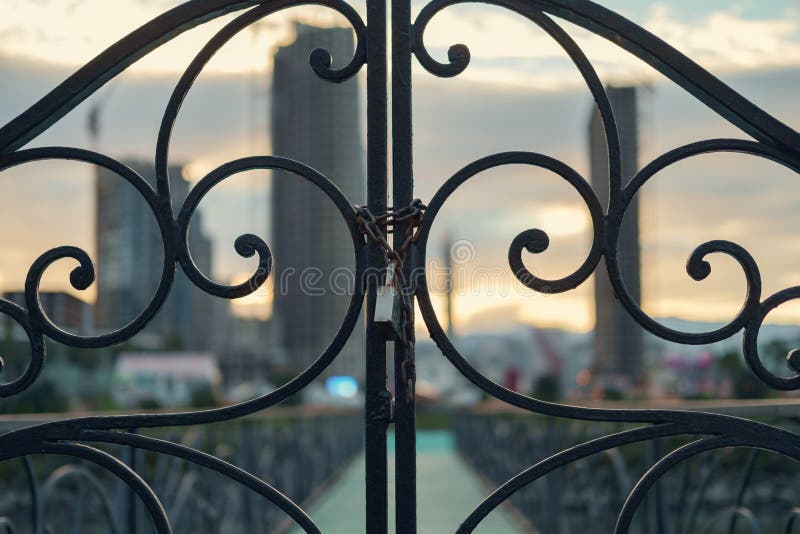Locked gate stock image. Image of architecture, ornate - 136296967