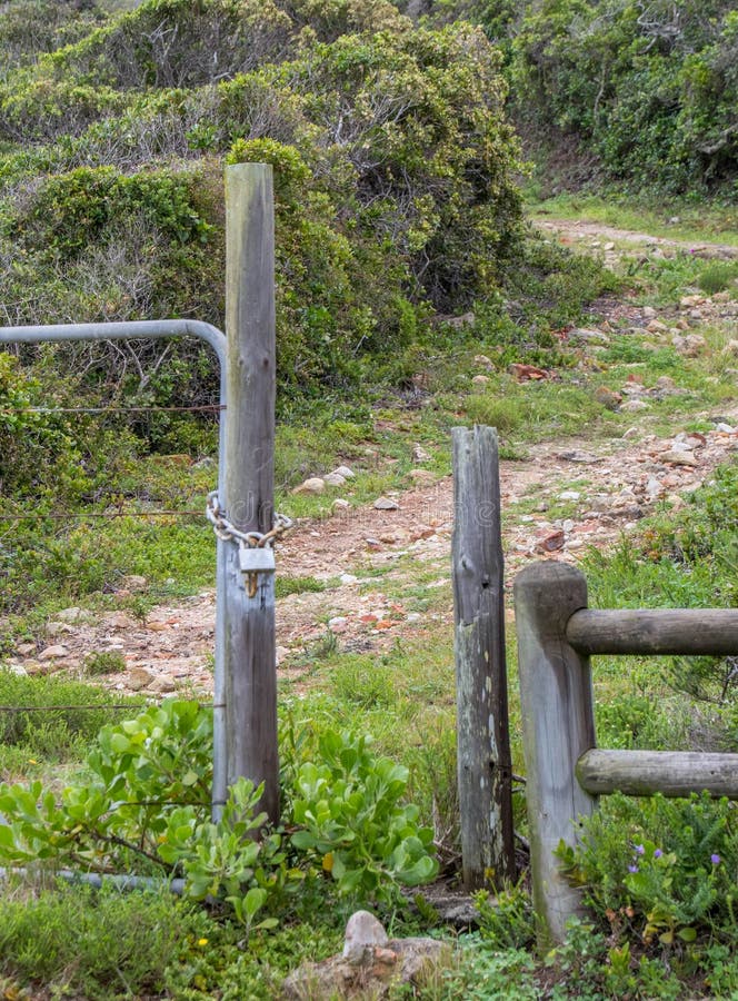 Locked Gate in an Open Fence Stock Image - Image of cropper, foible ...