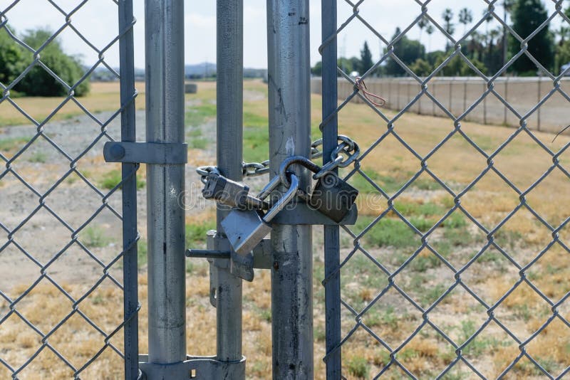 Locked gate stock photo. Image of chain, fence, rust - 92371996
