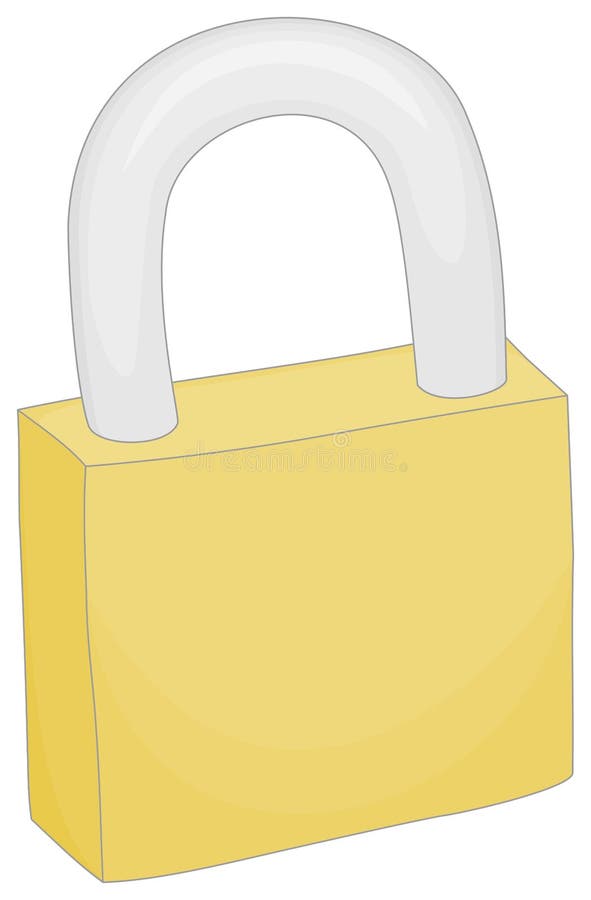 Cartoon Gold Padlock Lock Unlock Stock Illustrations – 365 Cartoon Gold ...