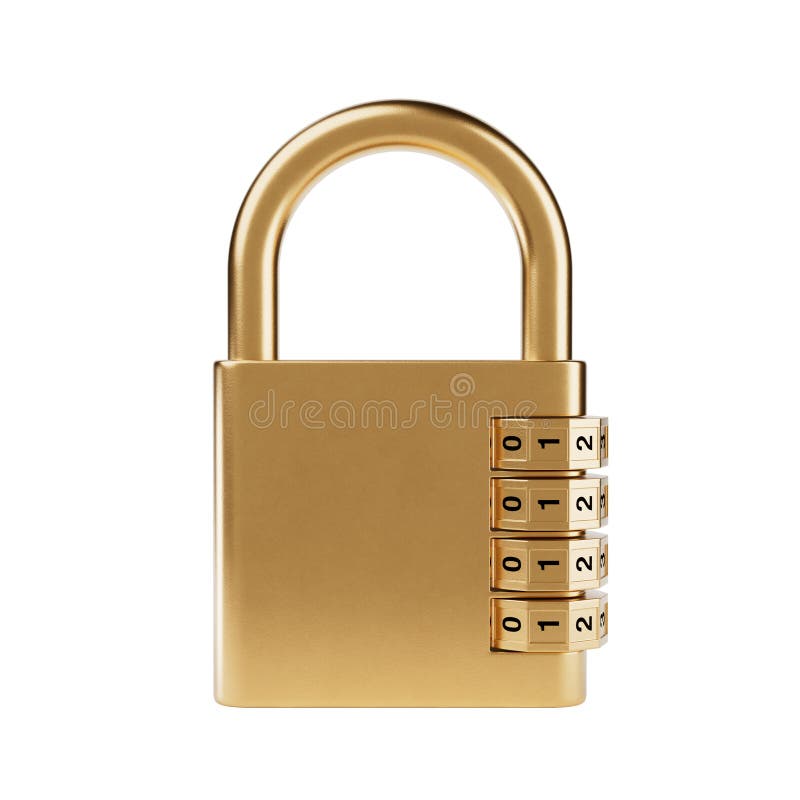 Golden Combination Padlock 3d Rendering Stock Photos - Free & Royalty ...