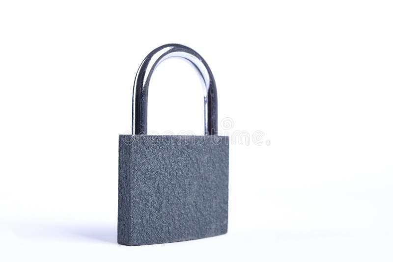 Locked Grey Padlock on the White Background Stock Image - Image of ...