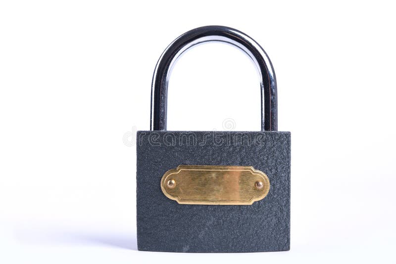 Locked Grey Padlock on the White Background Stock Photo - Image of ...