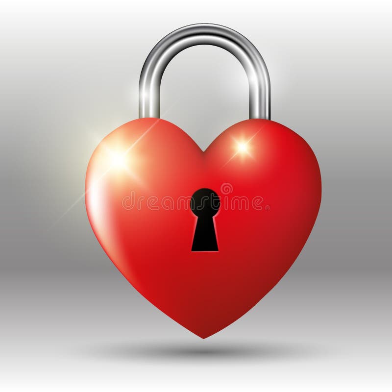 Locked heart stock vector. Illustration of heart, protection - 52182733