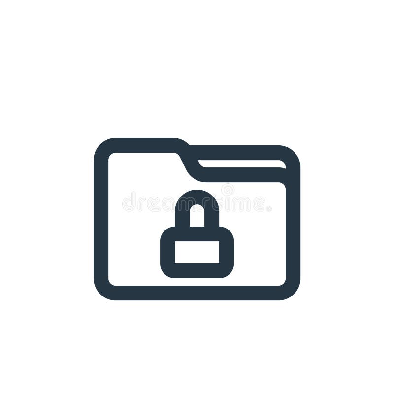 Locked Icon Vector from File and Folder Concept. Thin Line Illustration ...