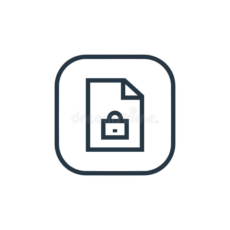 Locked Icon Vector from Files and Folders Concept. Thin Line ...