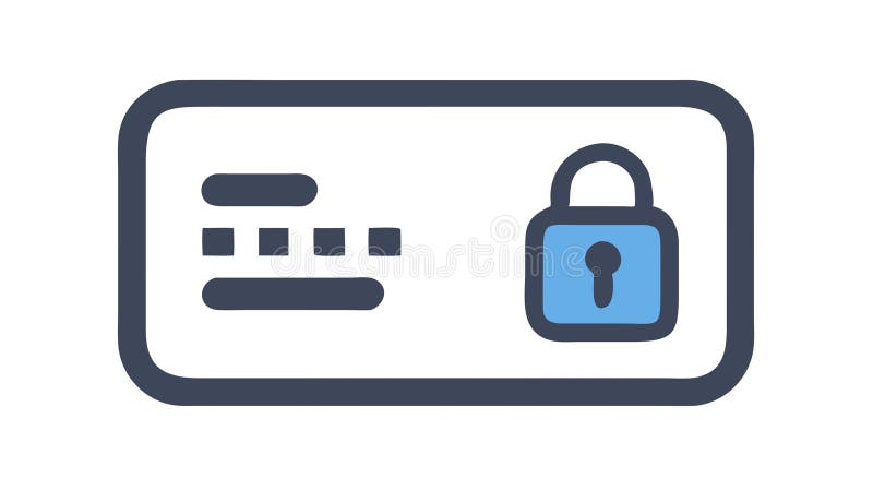 Locked ID Card Security, Authenticated Access Icon. Vector Design ...